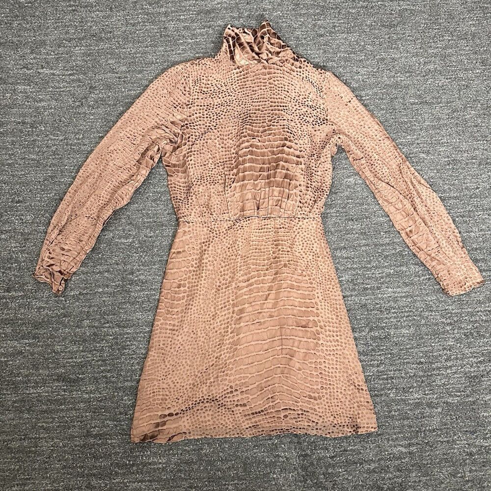 Reiss Emma Bronze Snakeskin Burnout Dress Women 6 Sil… - Gem